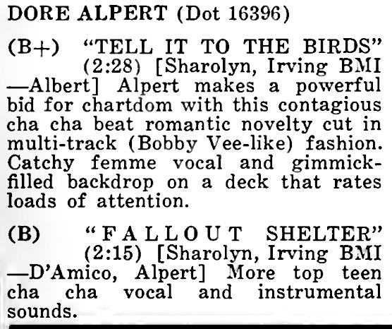 Dore Alpert Reference Sources | On A&M Records
